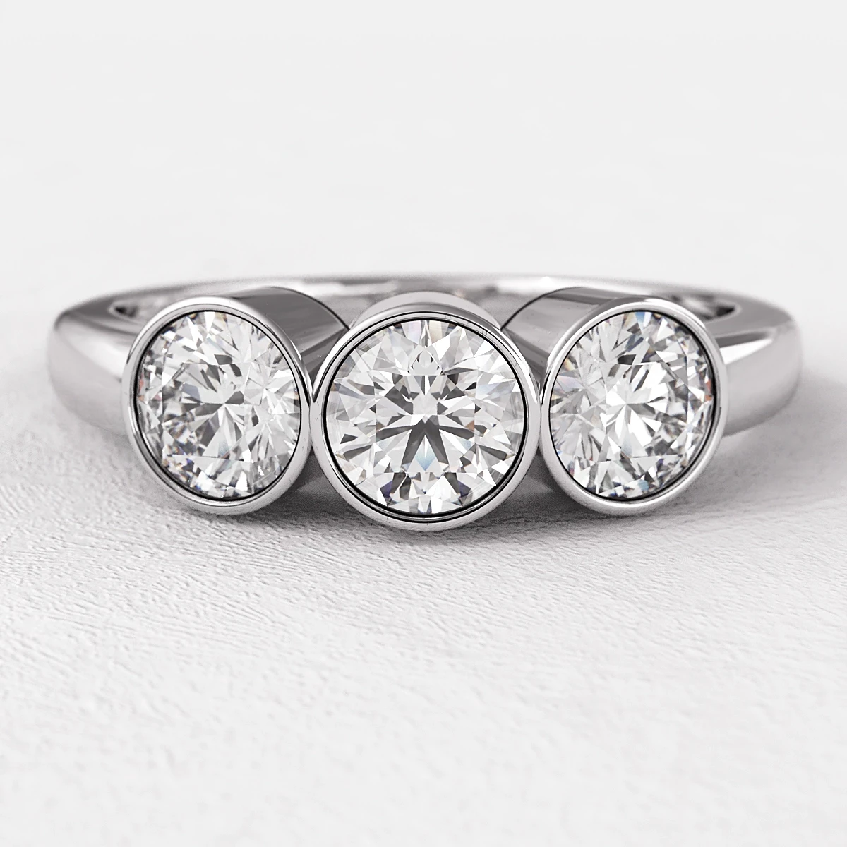 0.75 Carat Rub Over Trilogy Engagement Ring TR1005, Dublin