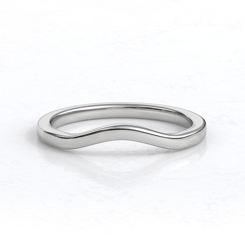 1.8mm 18k White Gold Curved Ladies Wedding Ring SB4348