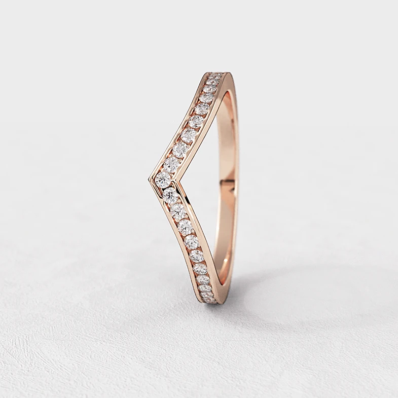 0.20ct V-Shape Channel Set Ladies Wedding Ring WR5107