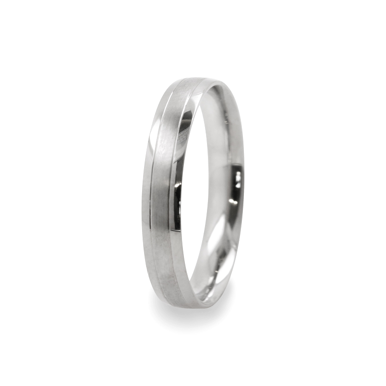 GWR2008 4mm Brushed Palladium/Platinum Gold Ring, Dublin